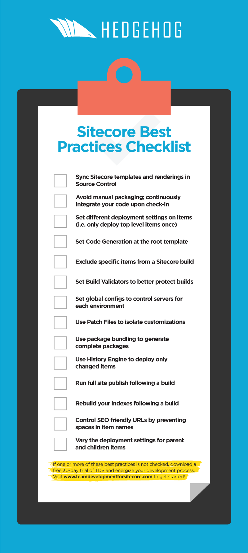 Sitecore Best Practices Checklist From Team Development For Sitecore